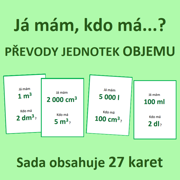Já mám, kdo má…? – Převody jednotek OBJEMU - Fyzika | UčiteléUčitelům.cz
